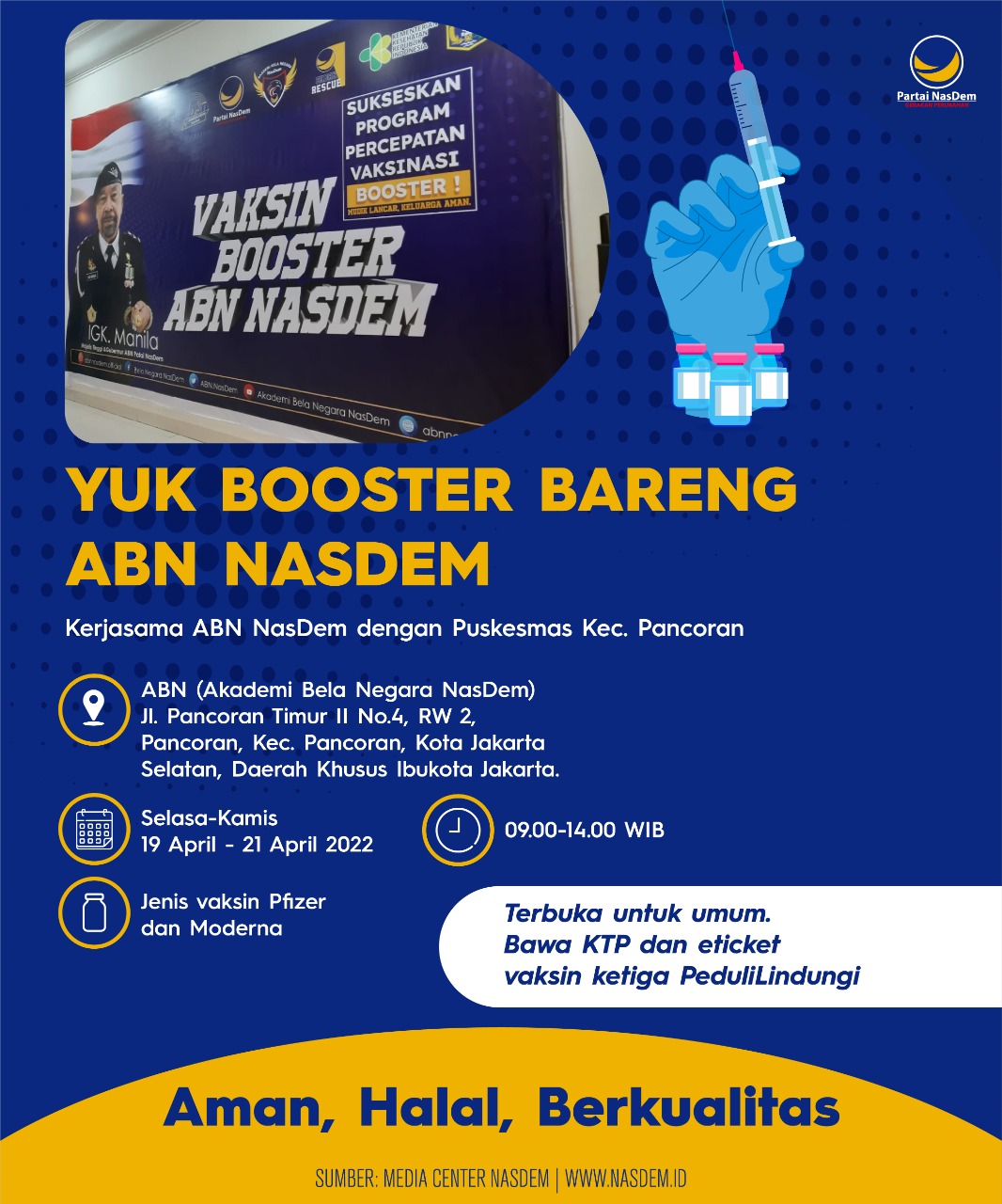 Yuk Booster Bareng ABN NasDem, Terbuka untuk Umum